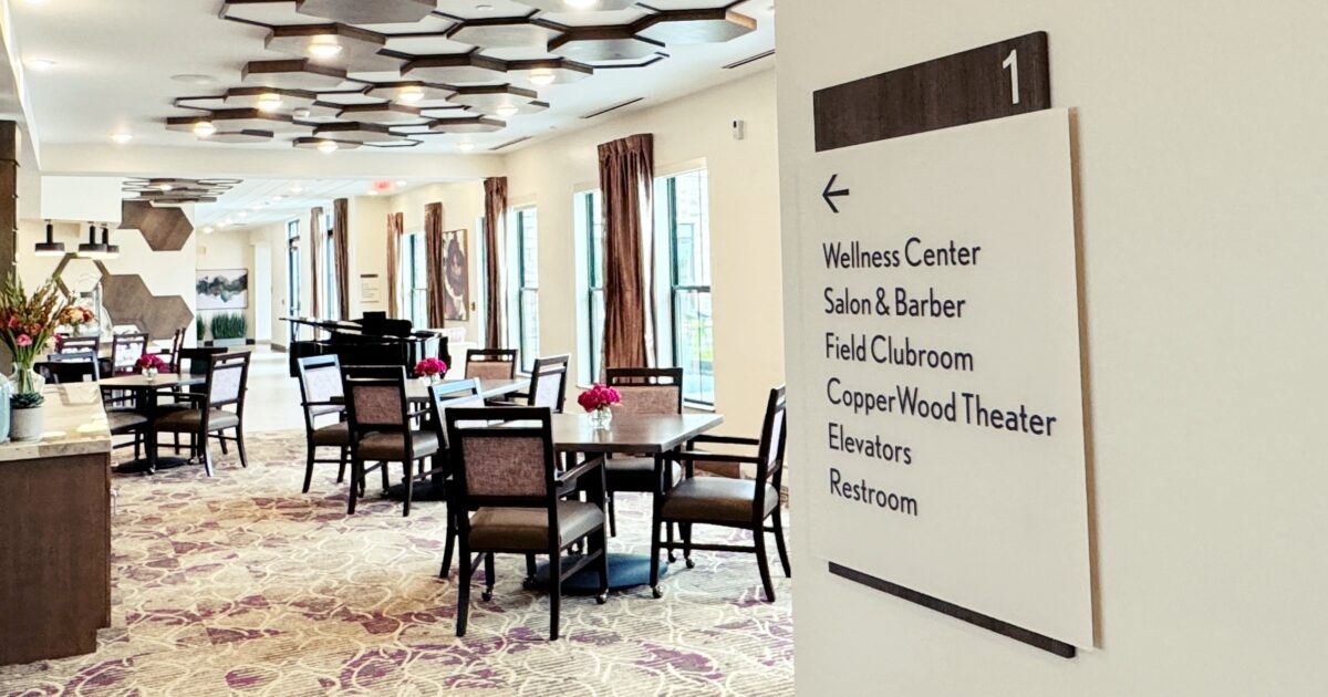 Senior Living Signage at CopperWood in Ankeny, Iowa
